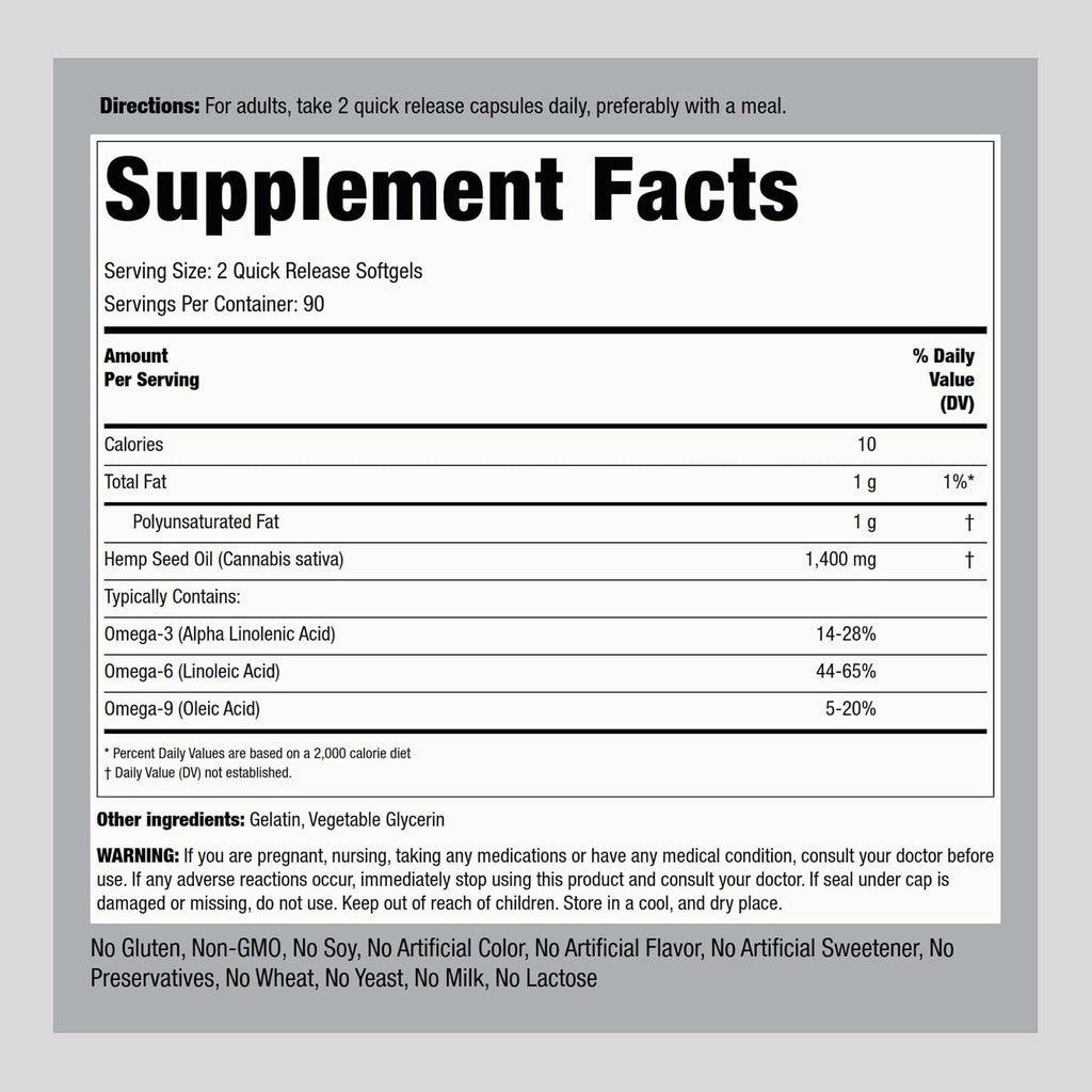 1400 mg hemp oil softgels