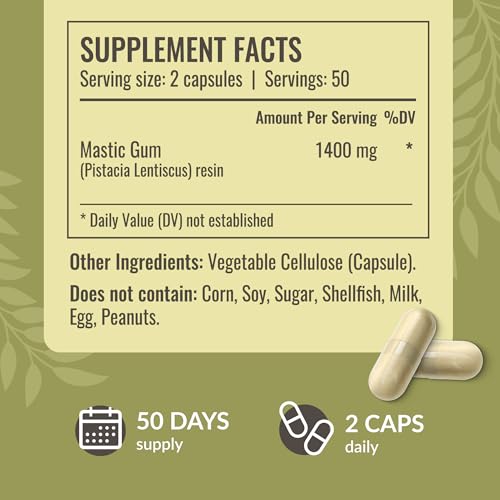 1400 mg mastic gum capsules
