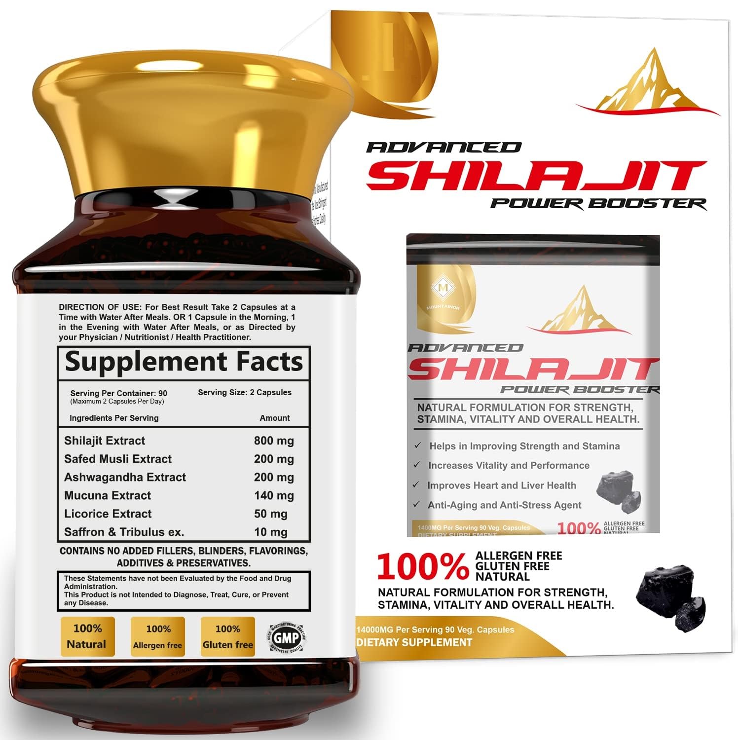 1400mg Shilajit with saffron extract