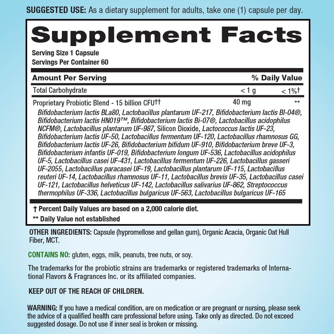 15 billion CFU probiotic capsules