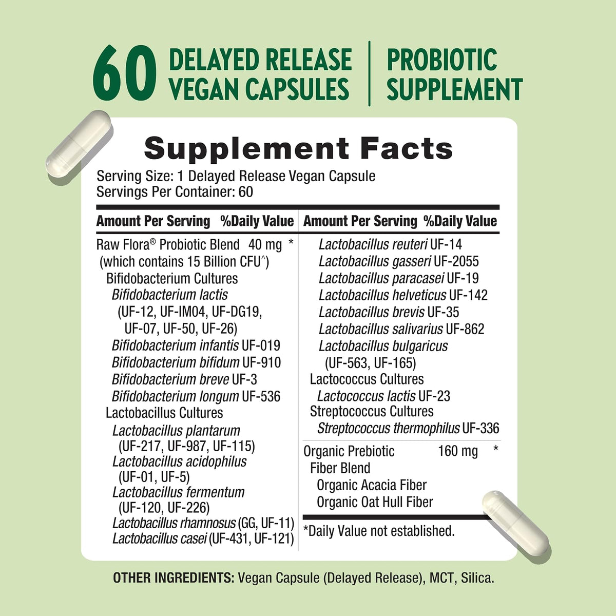 15 billion CFU probiotic capsules
