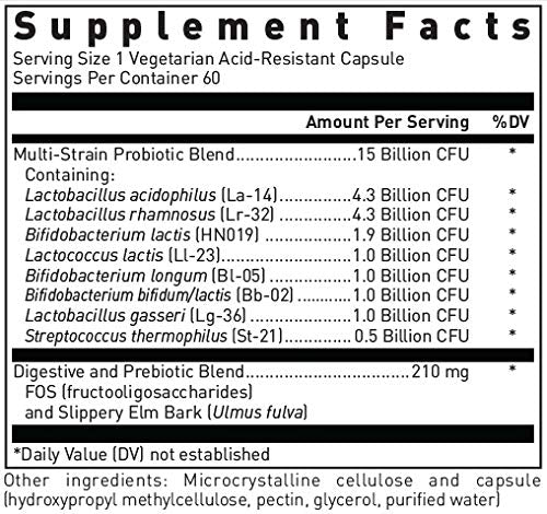 15 billion CFU vegetarian probiotics
