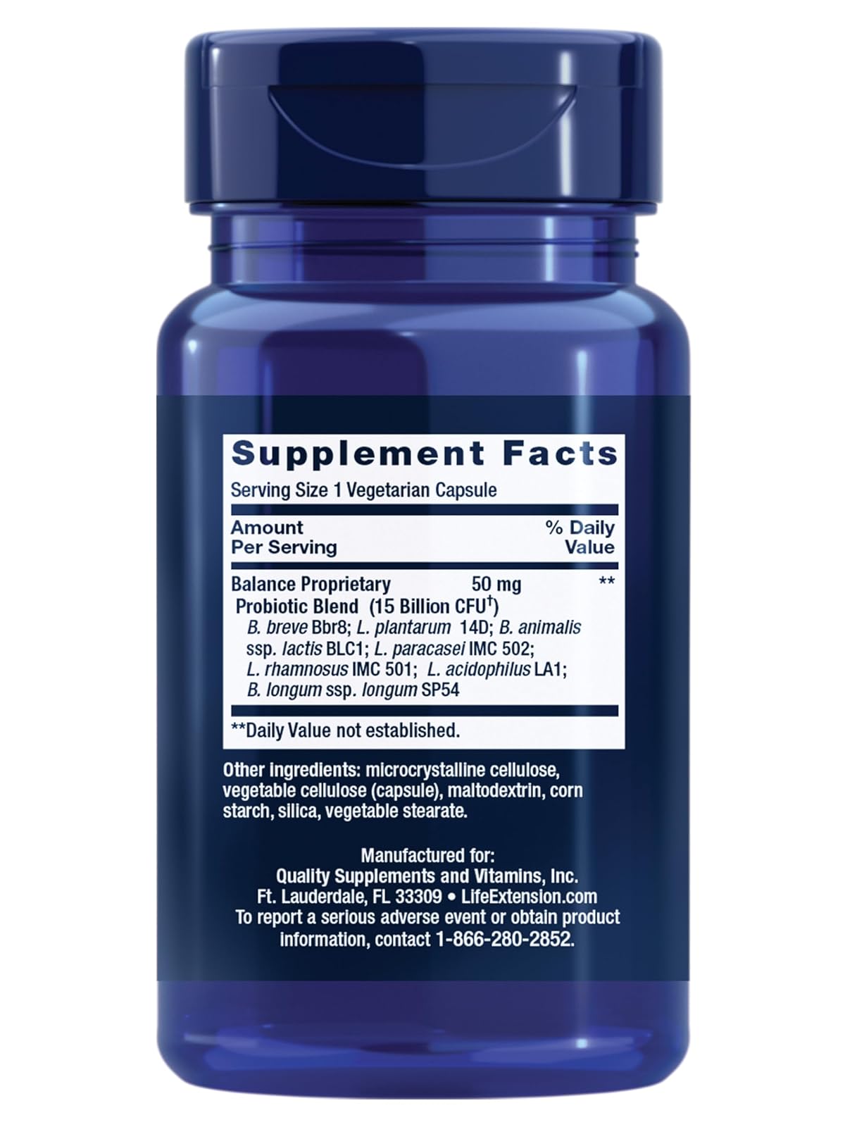 15 billion CFUs probiotic balance capsules