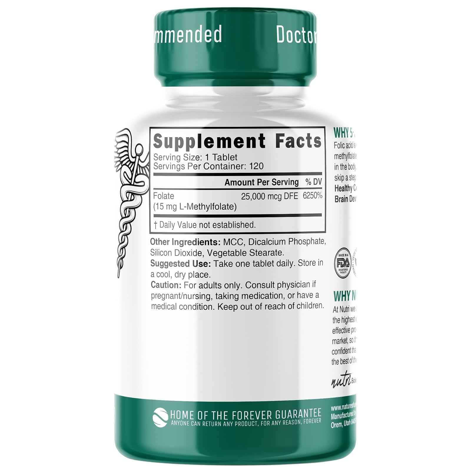 15 mg folate supplement for energy
