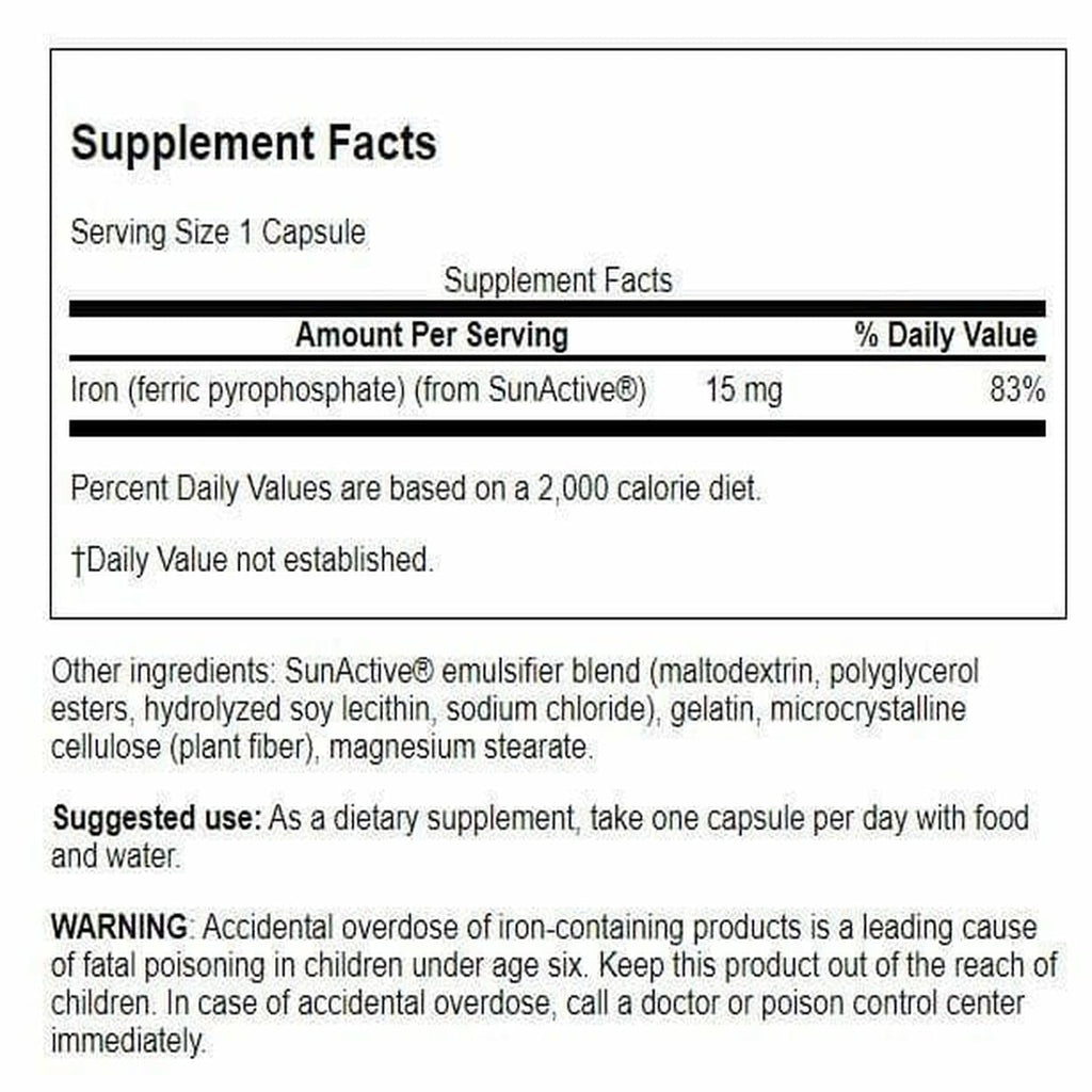 15 mg iron bisglycinate capsules