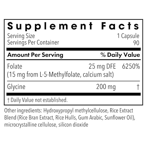 15 mg L-Methylfolate capsules for energy