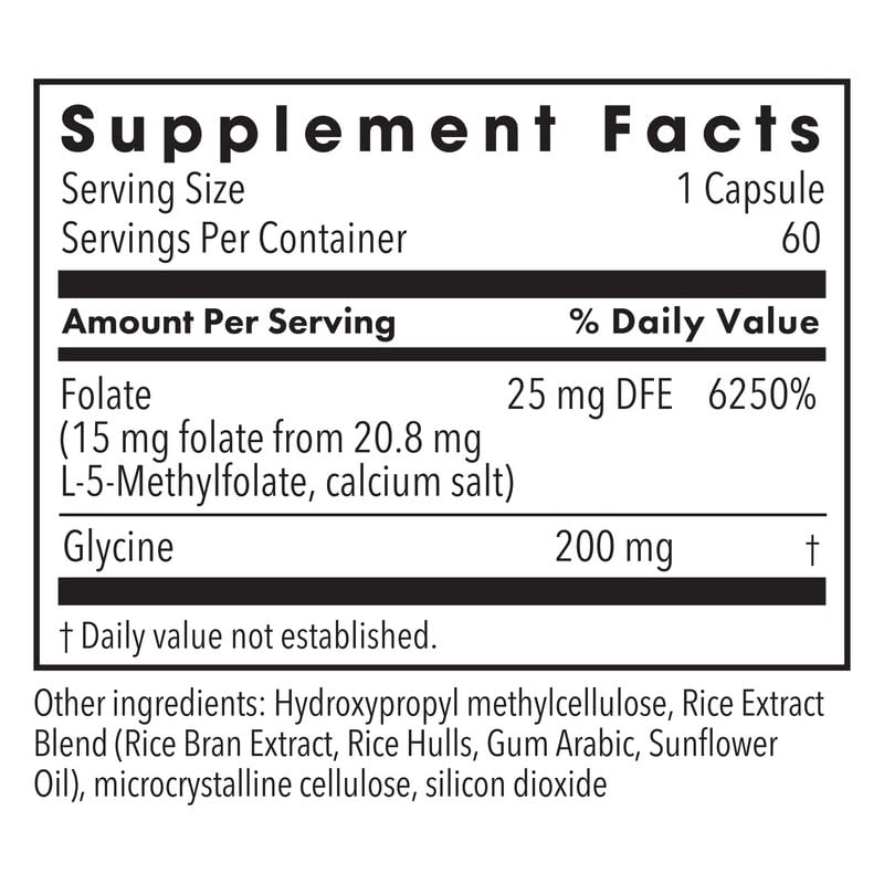 15 mg L-Methylfolate for energy support
