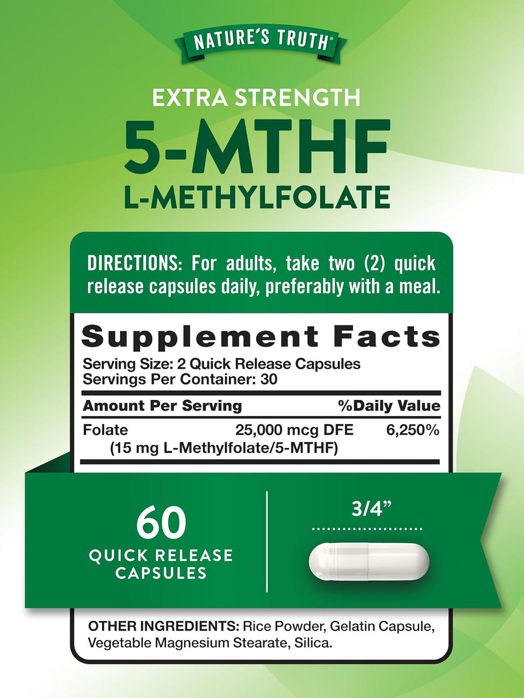 15 mg L Methylfolate for energy