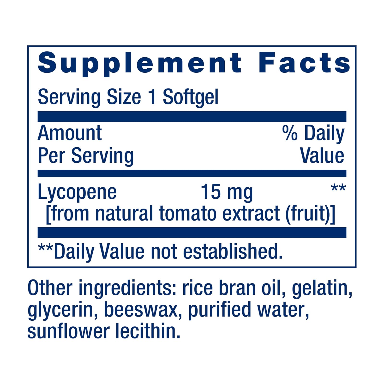 15 mg lycopene antioxidant supplement