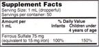 15 mg/ml liquid iron drops for absorption