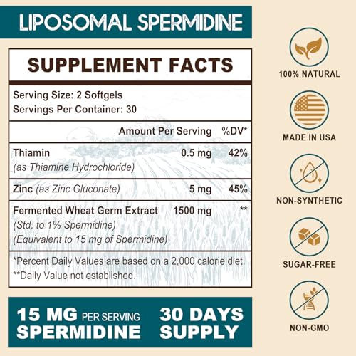 15 MG spermidine softgels for vitality