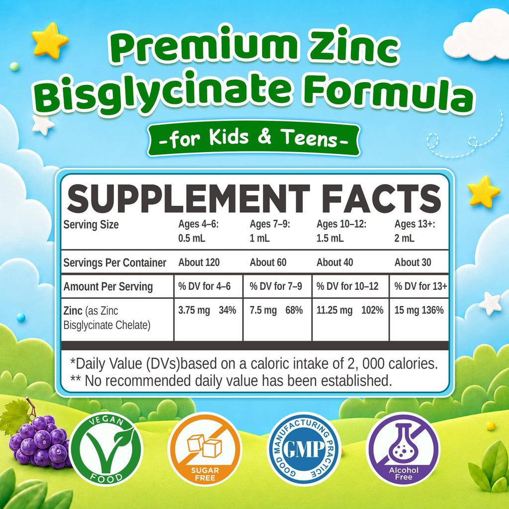 15 mg Zinc Bisglycinate for better absorption