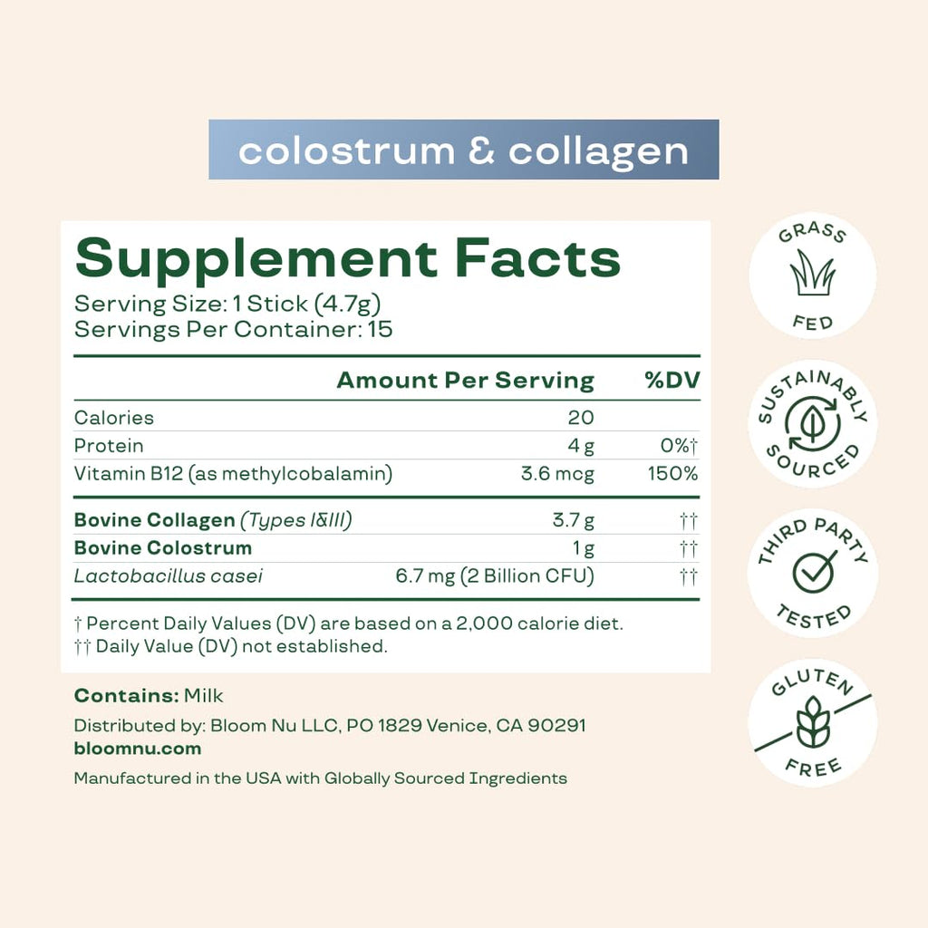 15 servings of bovine colostrum