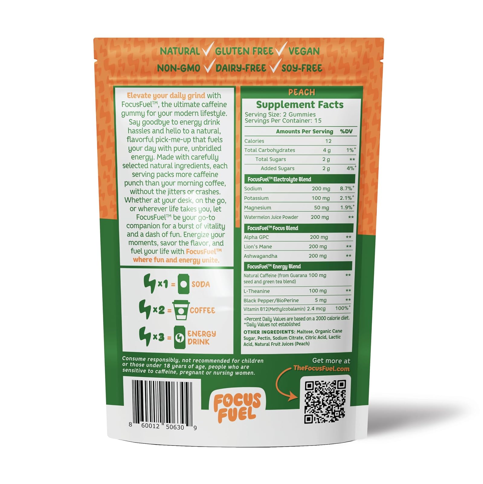 15 servings of FocusFuel energy chews