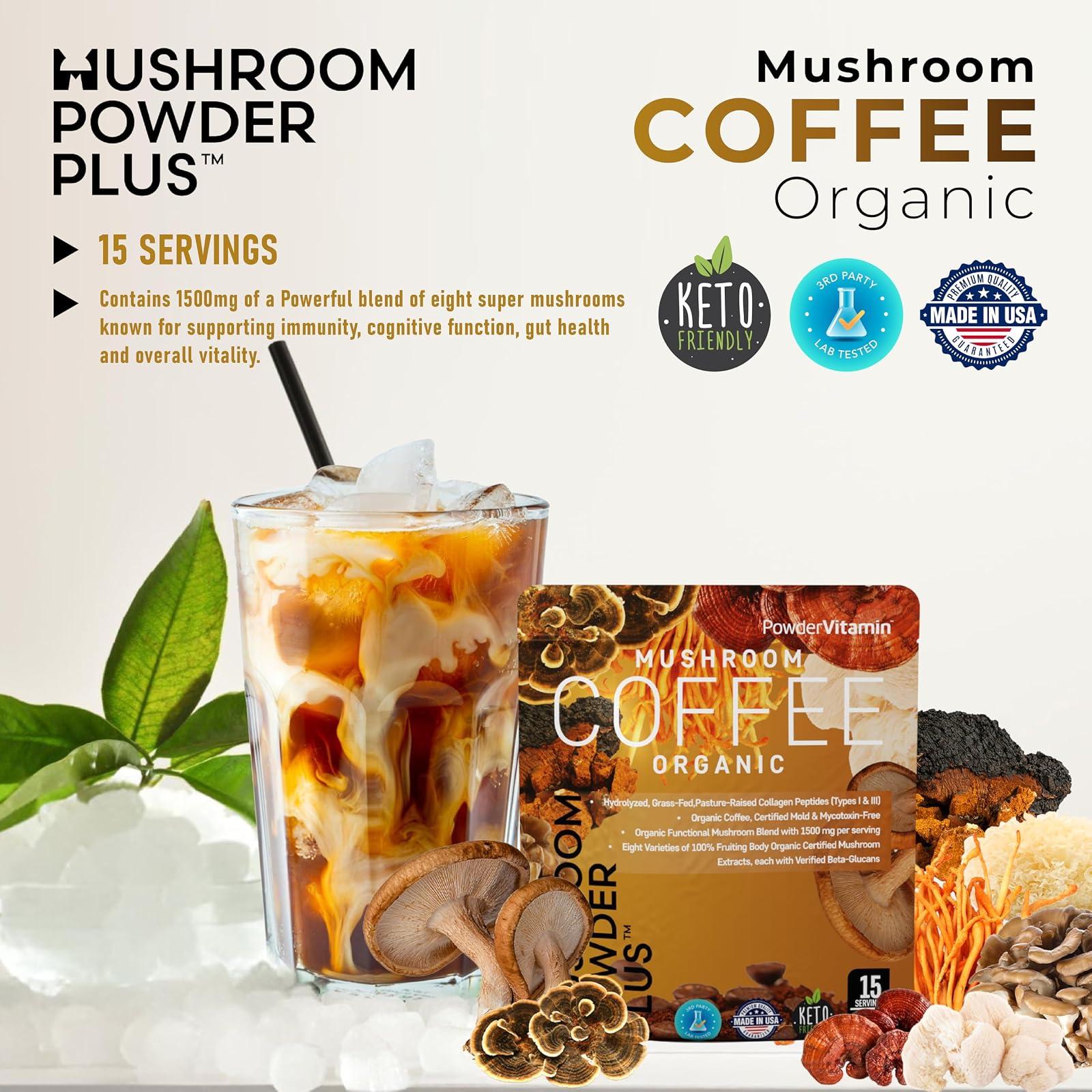 15 servings of organic coffee