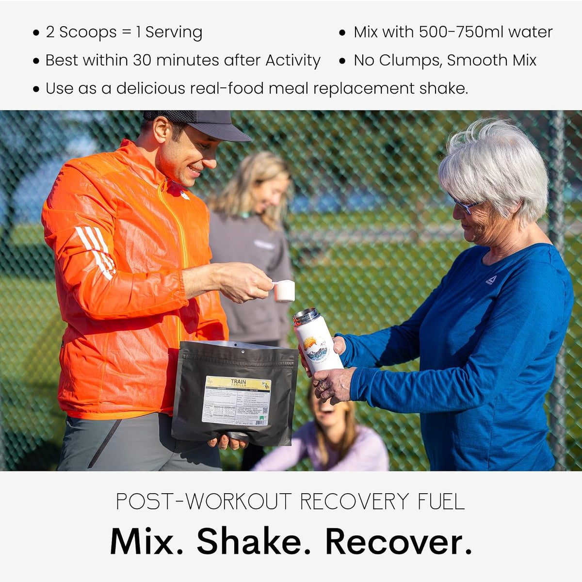 15 servings of Recover protein powder