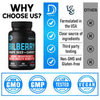 150 capsules of bilberry extract