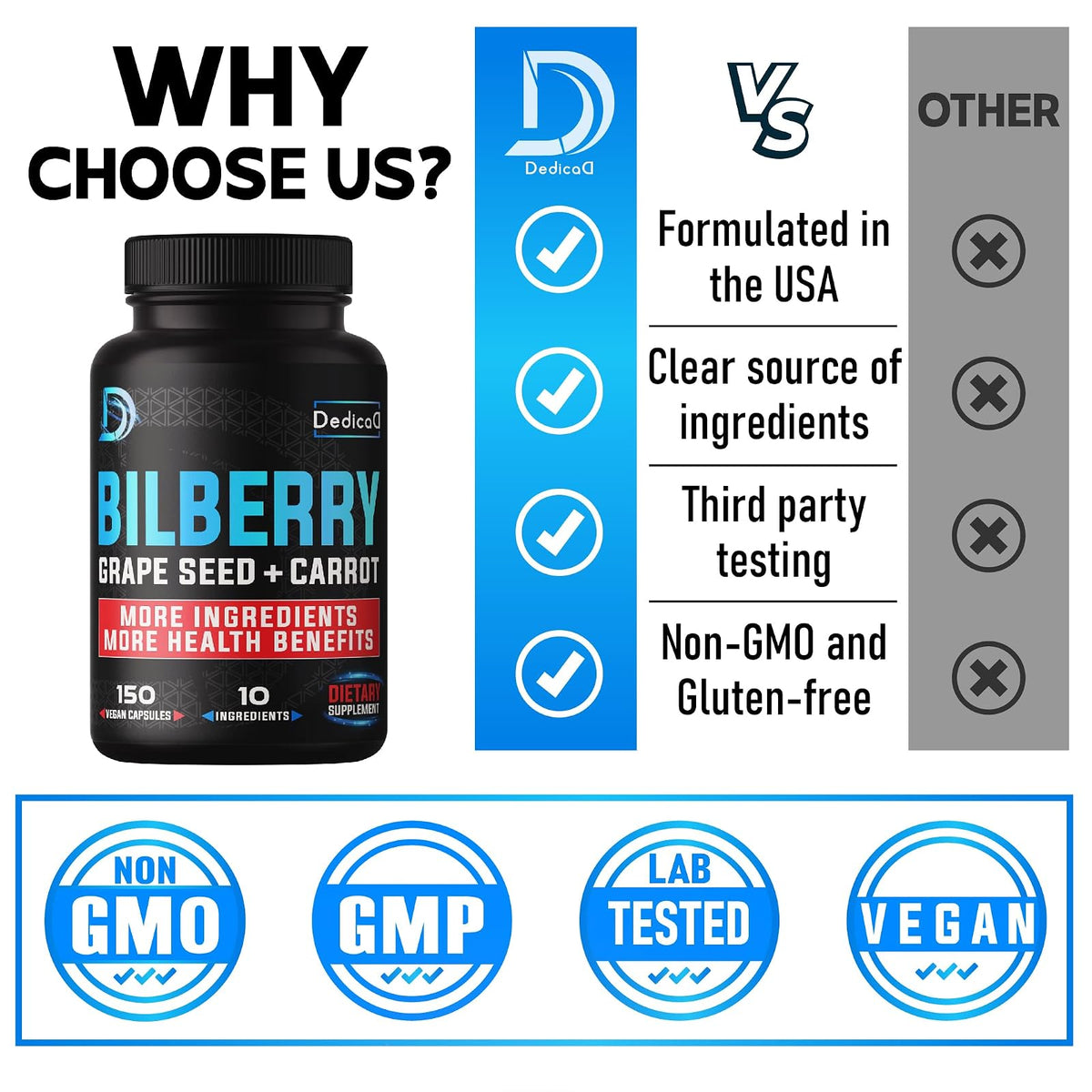 150 capsules of bilberry extract