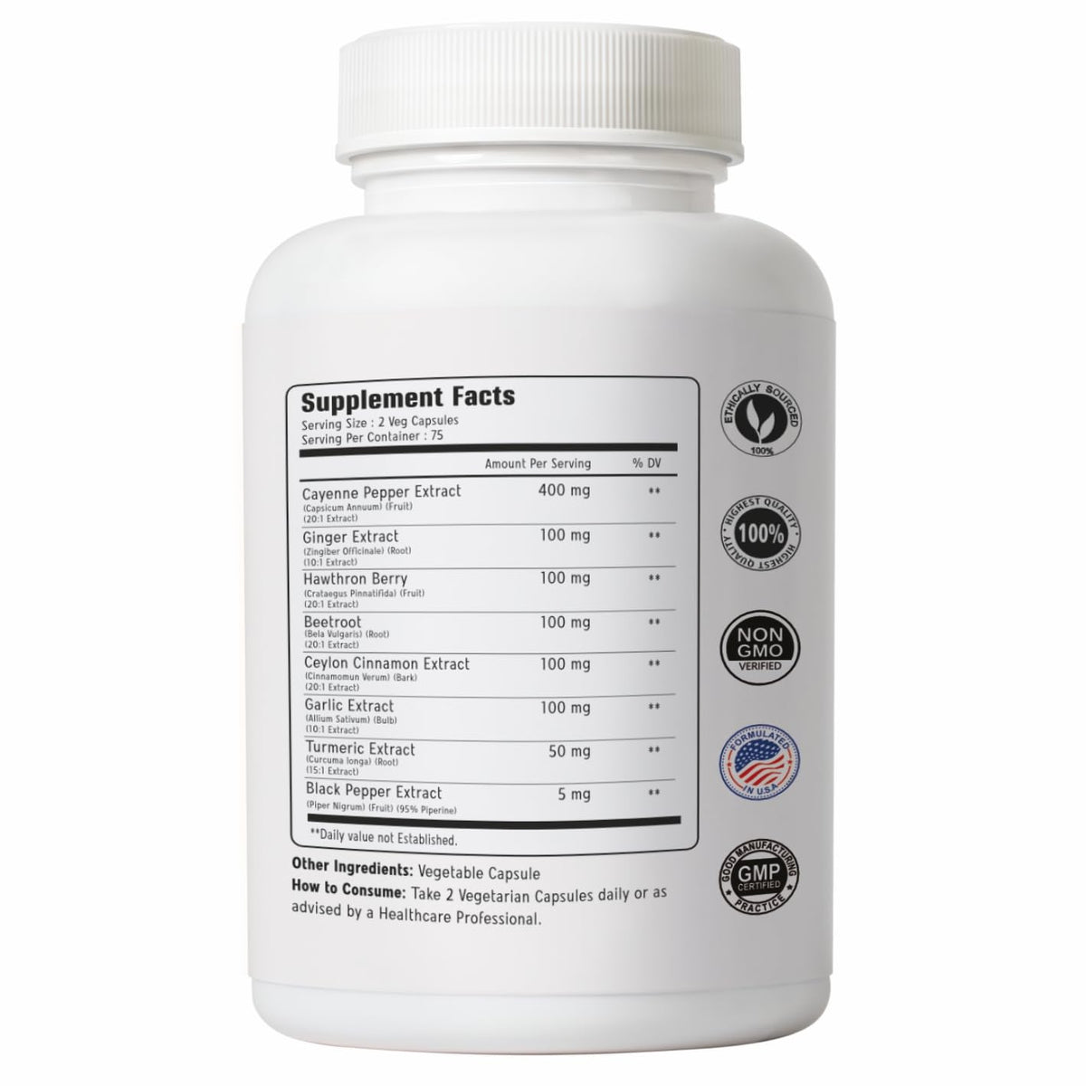 150 capsules of cayenne pepper extract
