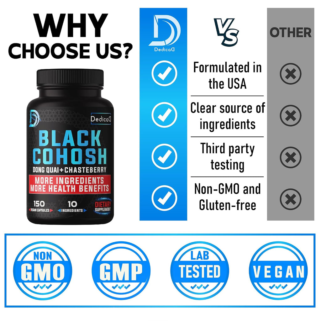 150 capsules of DEDICAD Black Cohosh