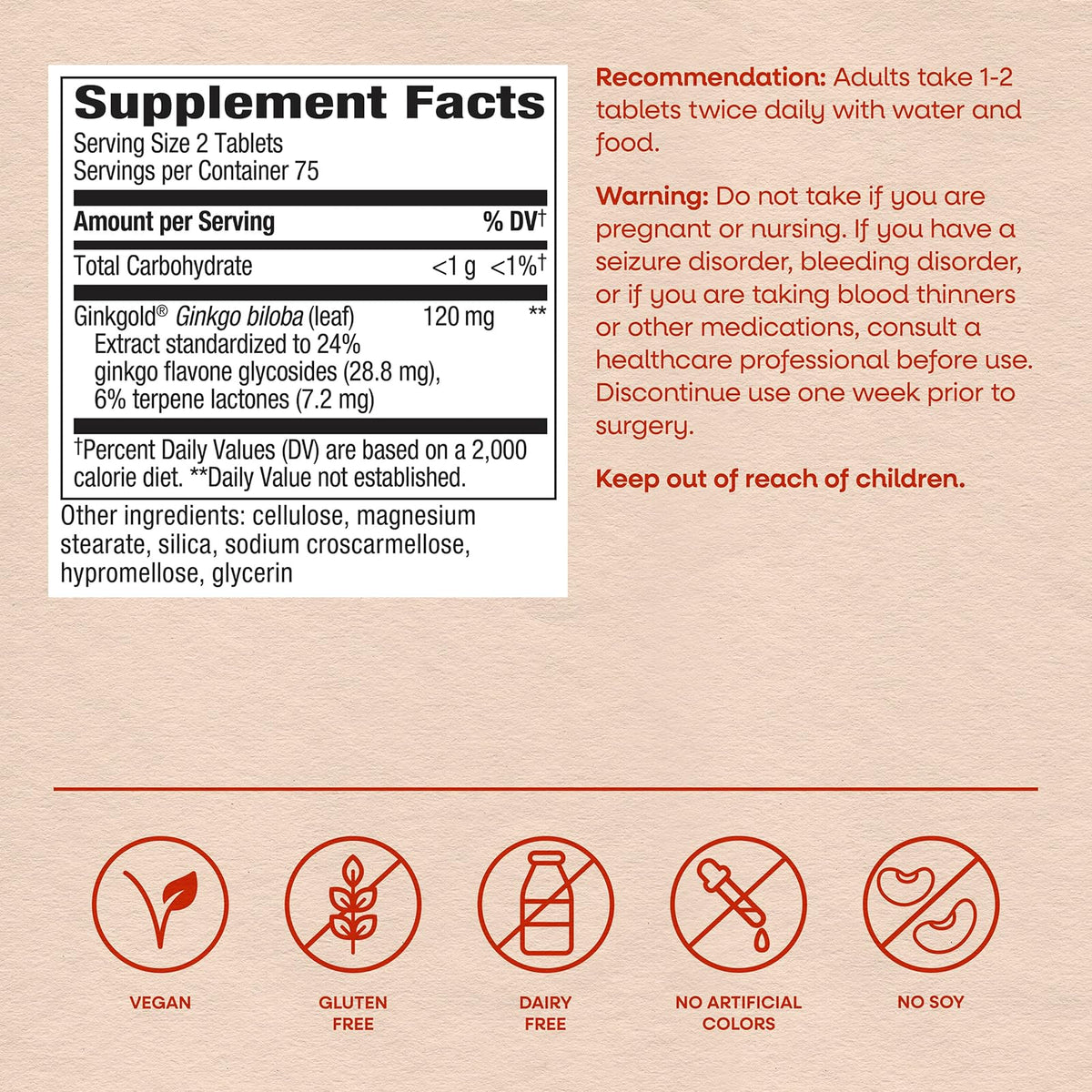 150 capsules of ginkgo biloba goodness