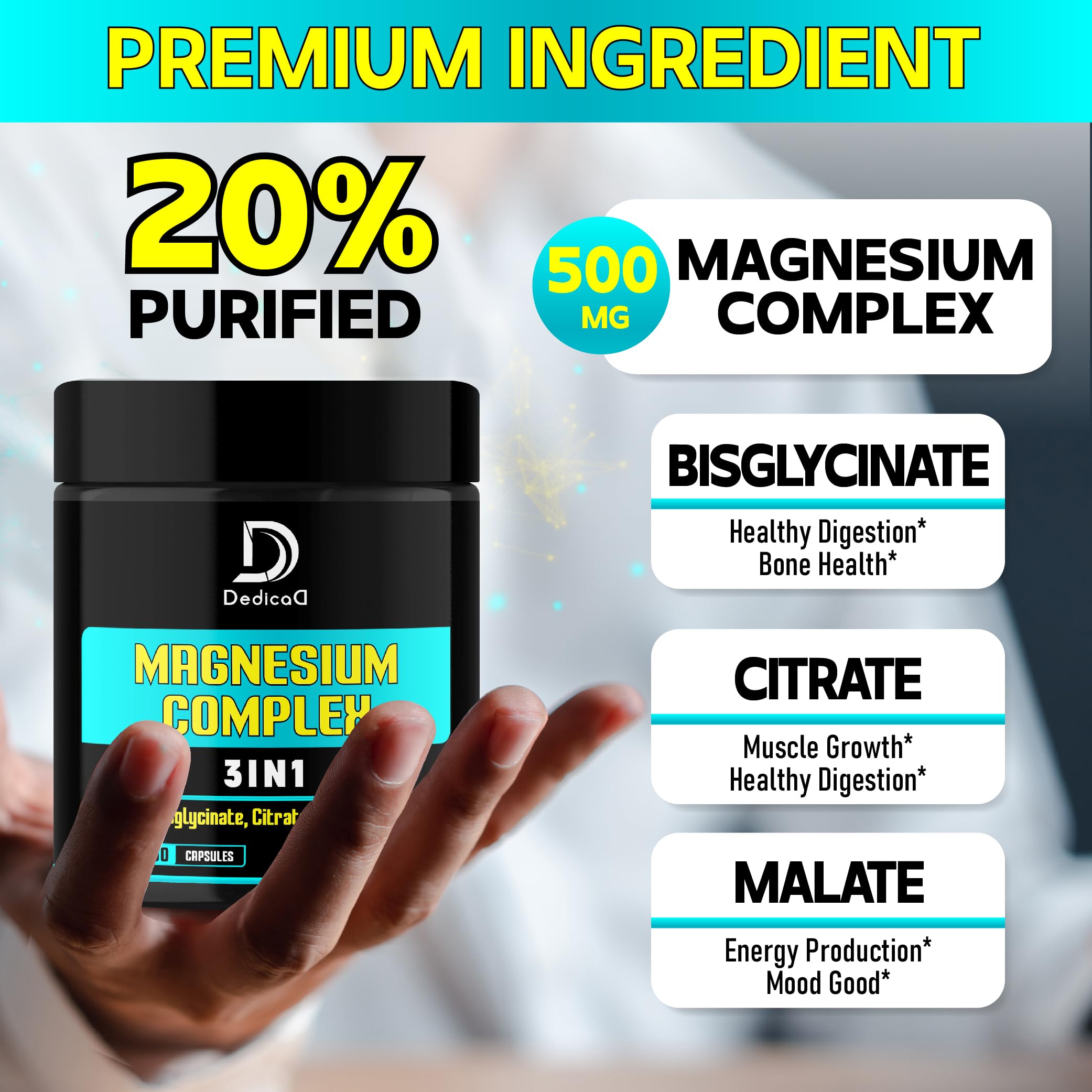 150 capsules of magnesium bisglycinate