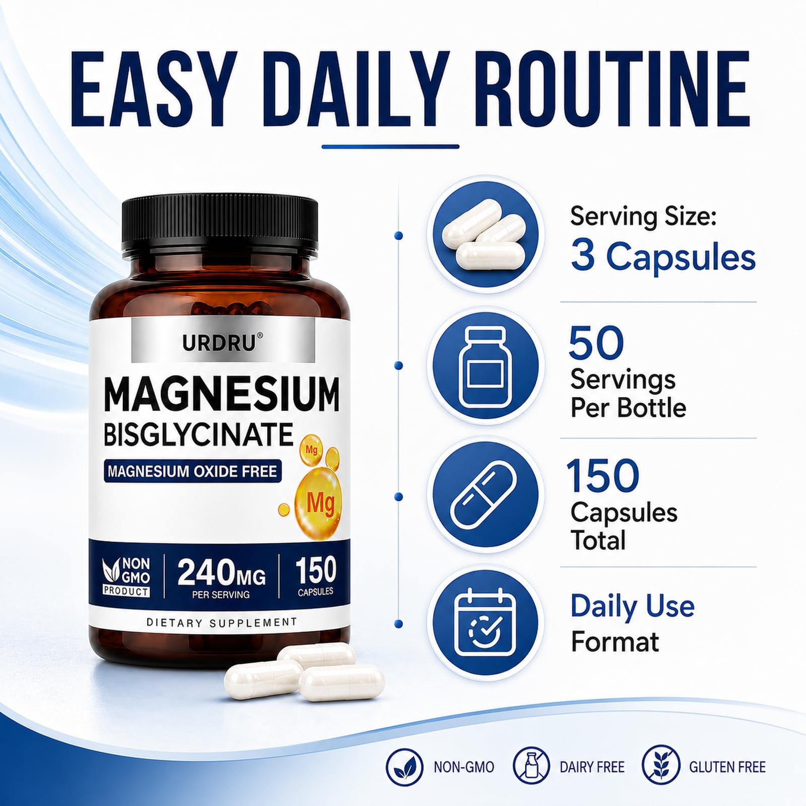 150 capsules of Magnesium Glycinate