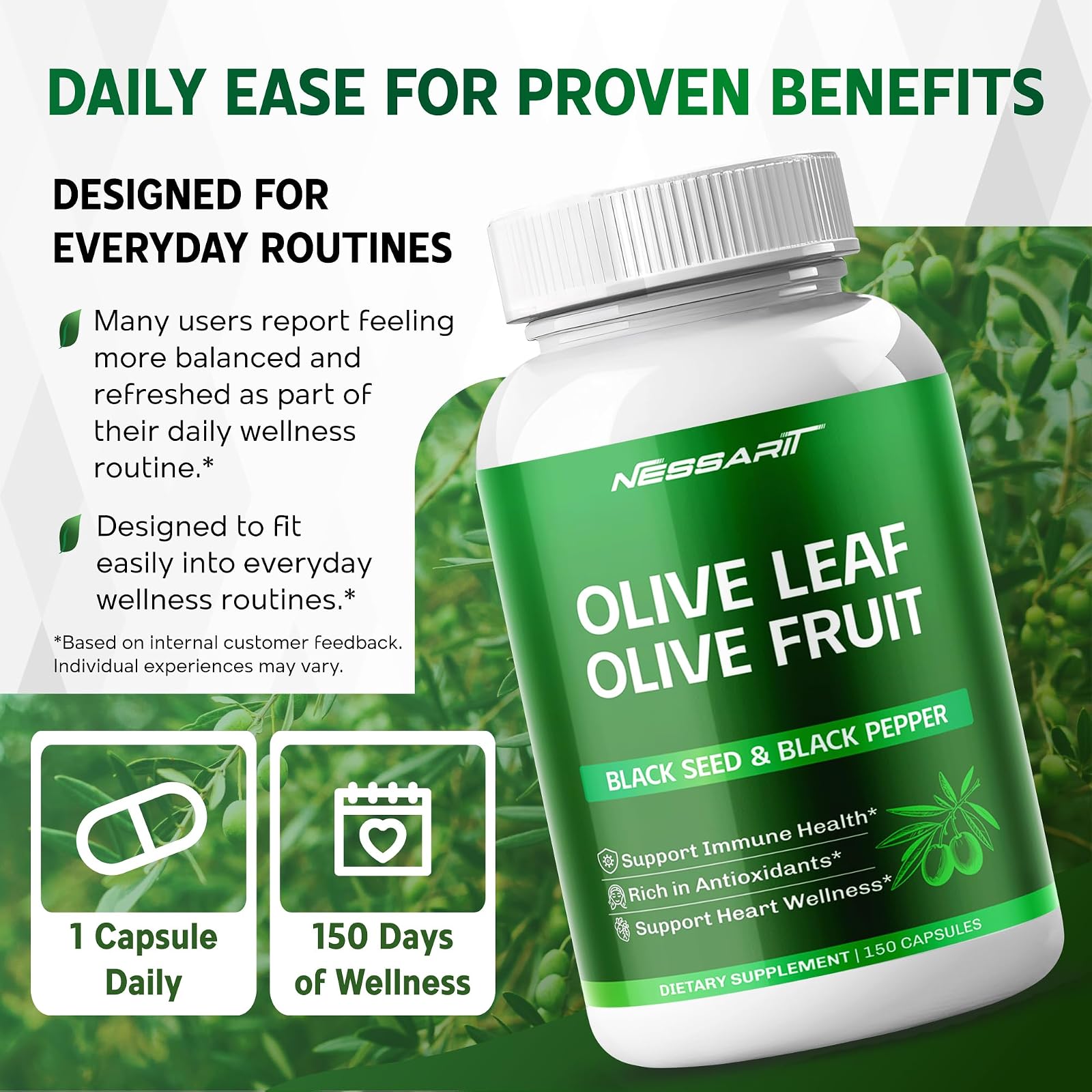 150 capsules of olive leaf benefits