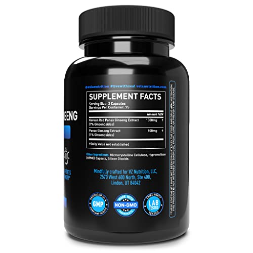 150 capsules of Panax ginseng