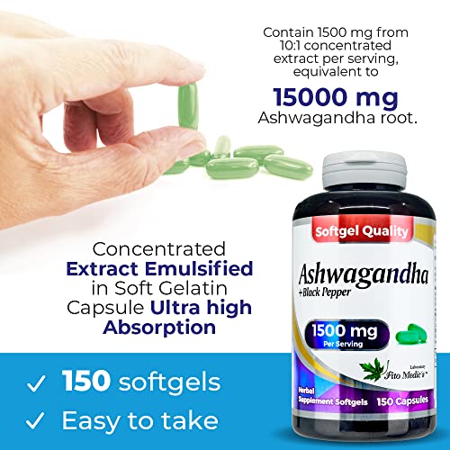 150 count ashwagandha softgels for wellness