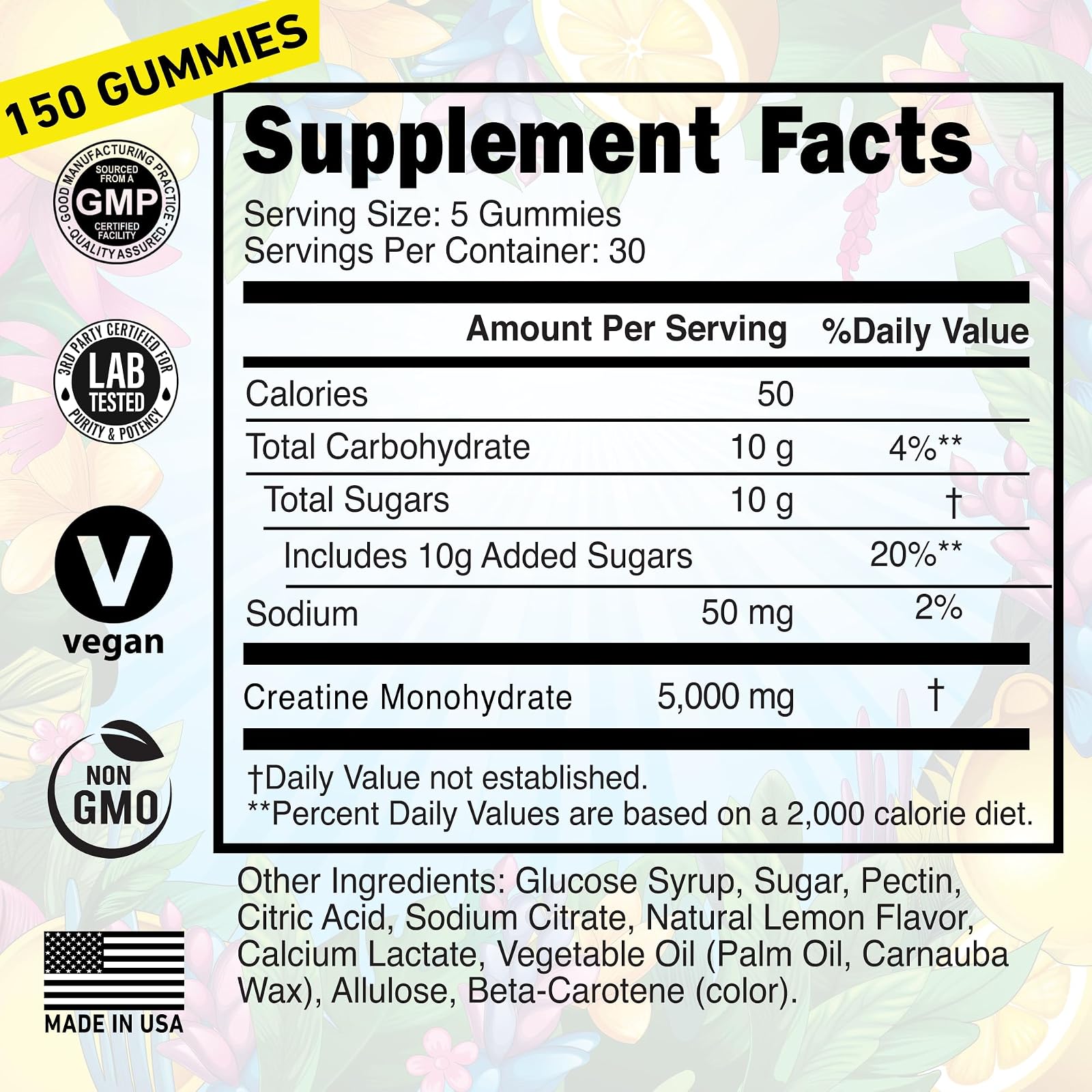 150 count creatine monohydrate supplement