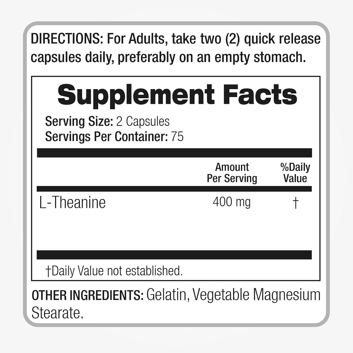 150 count l-theanine capsules for daily use