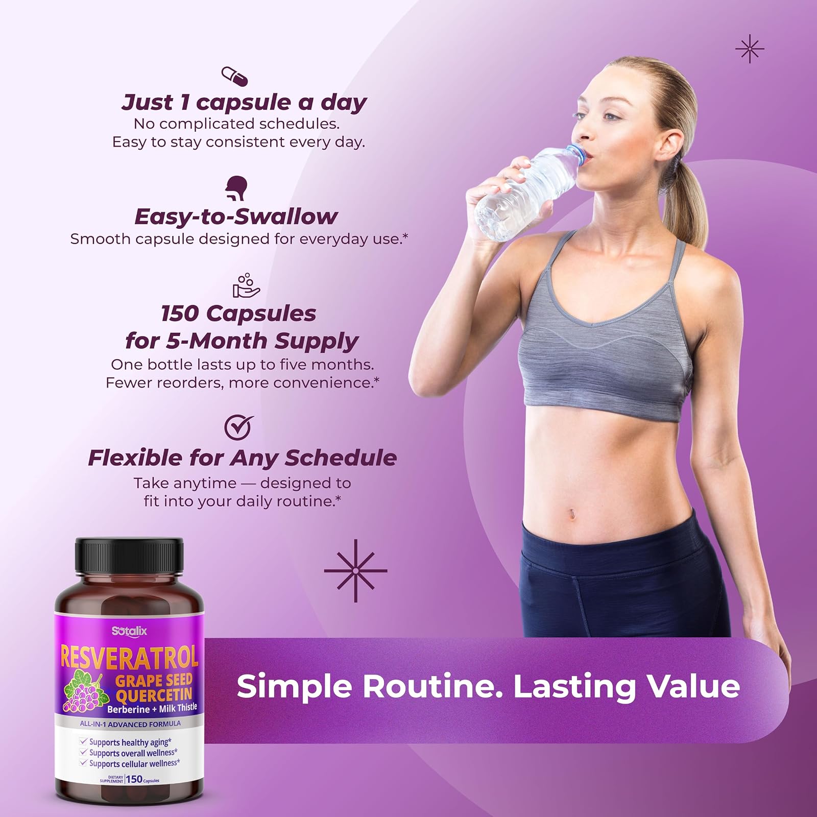 150 count resveratrol dietary pills
