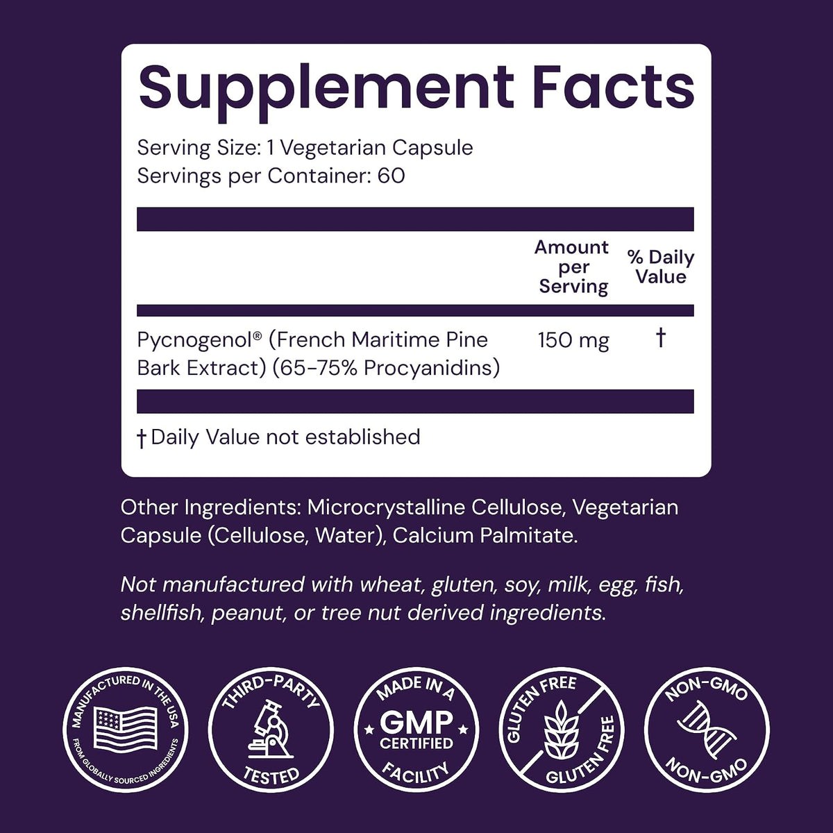150 mg pine bark extract supplement