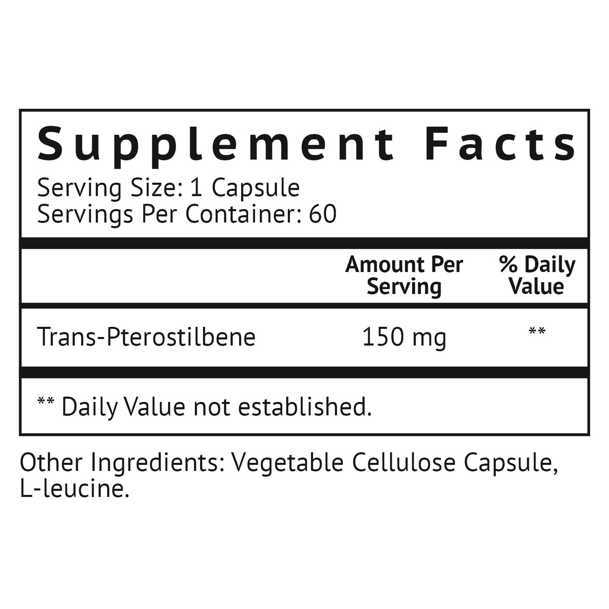 150 mg Pterostilbene for healthy aging