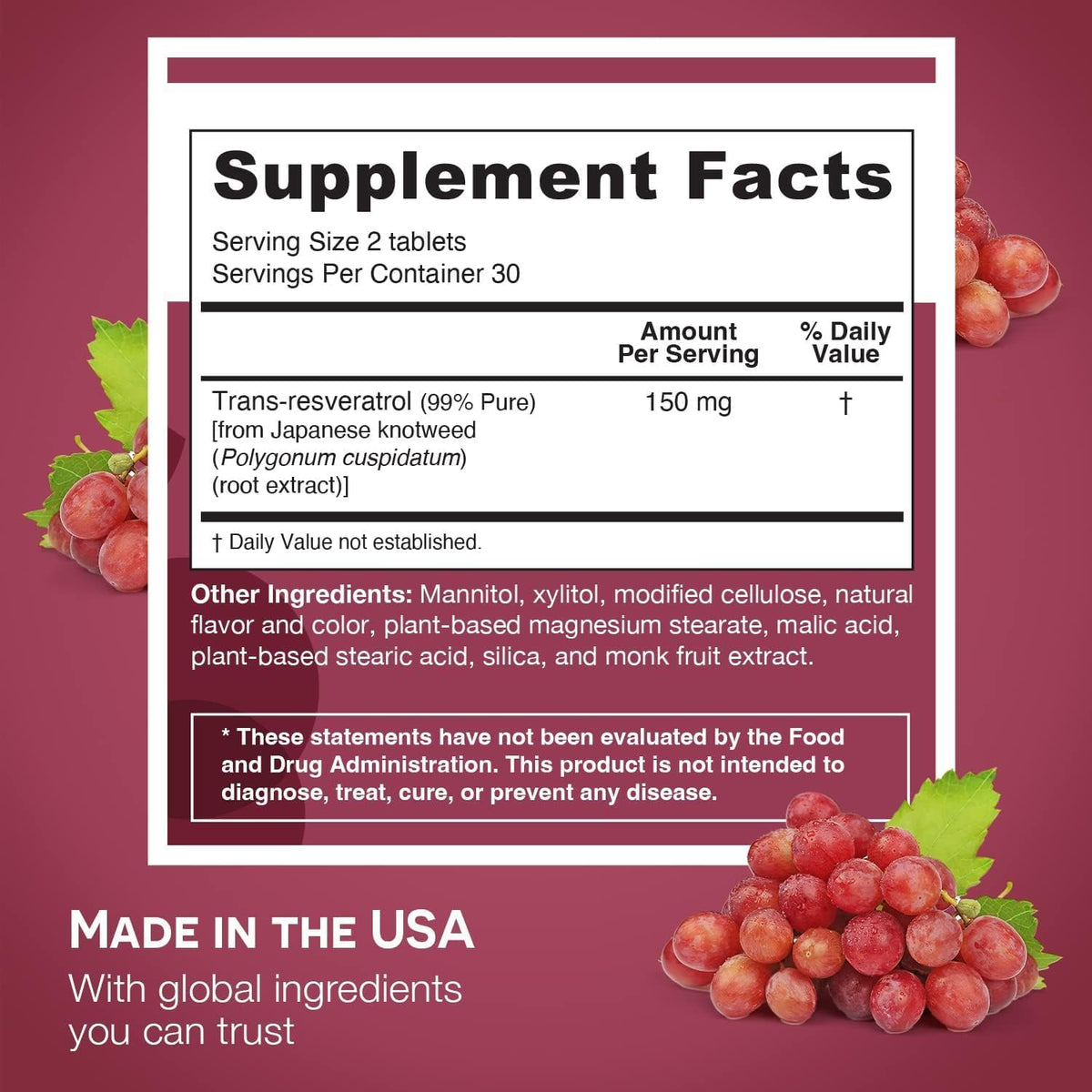 150 mg resveratrol for heart health