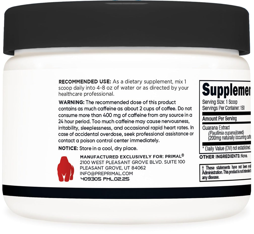 150 servings of Primal Guarana