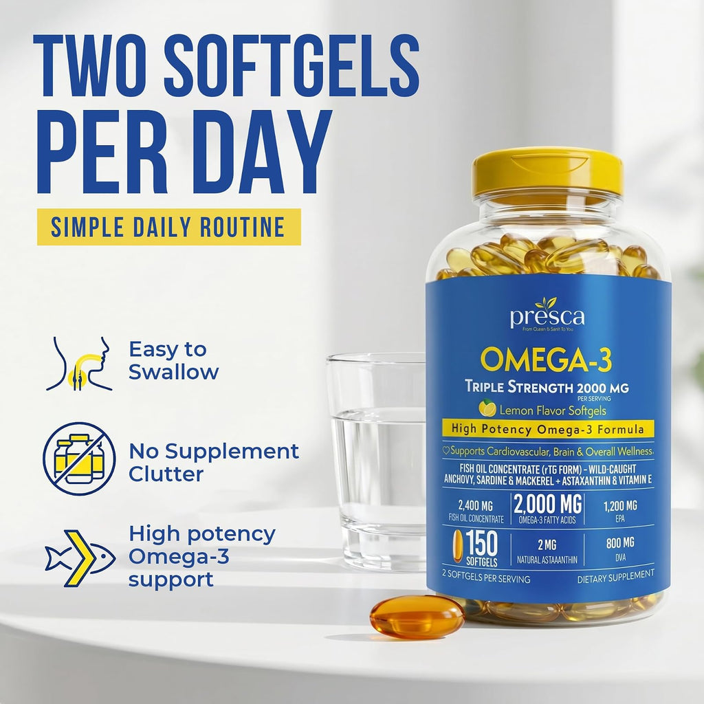 150 softgels for daily Omega 3 intake
