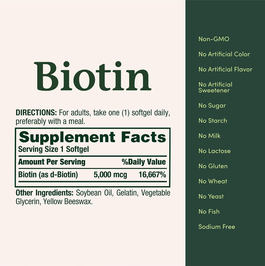 150 softgels of biotin for daily use
