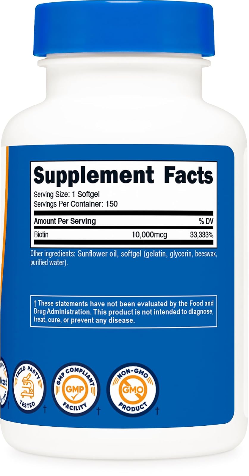 150 softgels of biotin for daily use