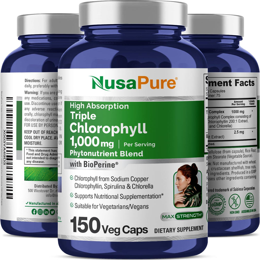 150 vegan capsules of chlorophyll