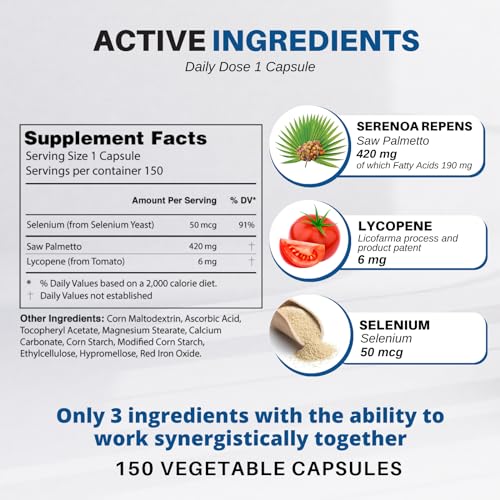 150 vegetable capsules for prostate health
