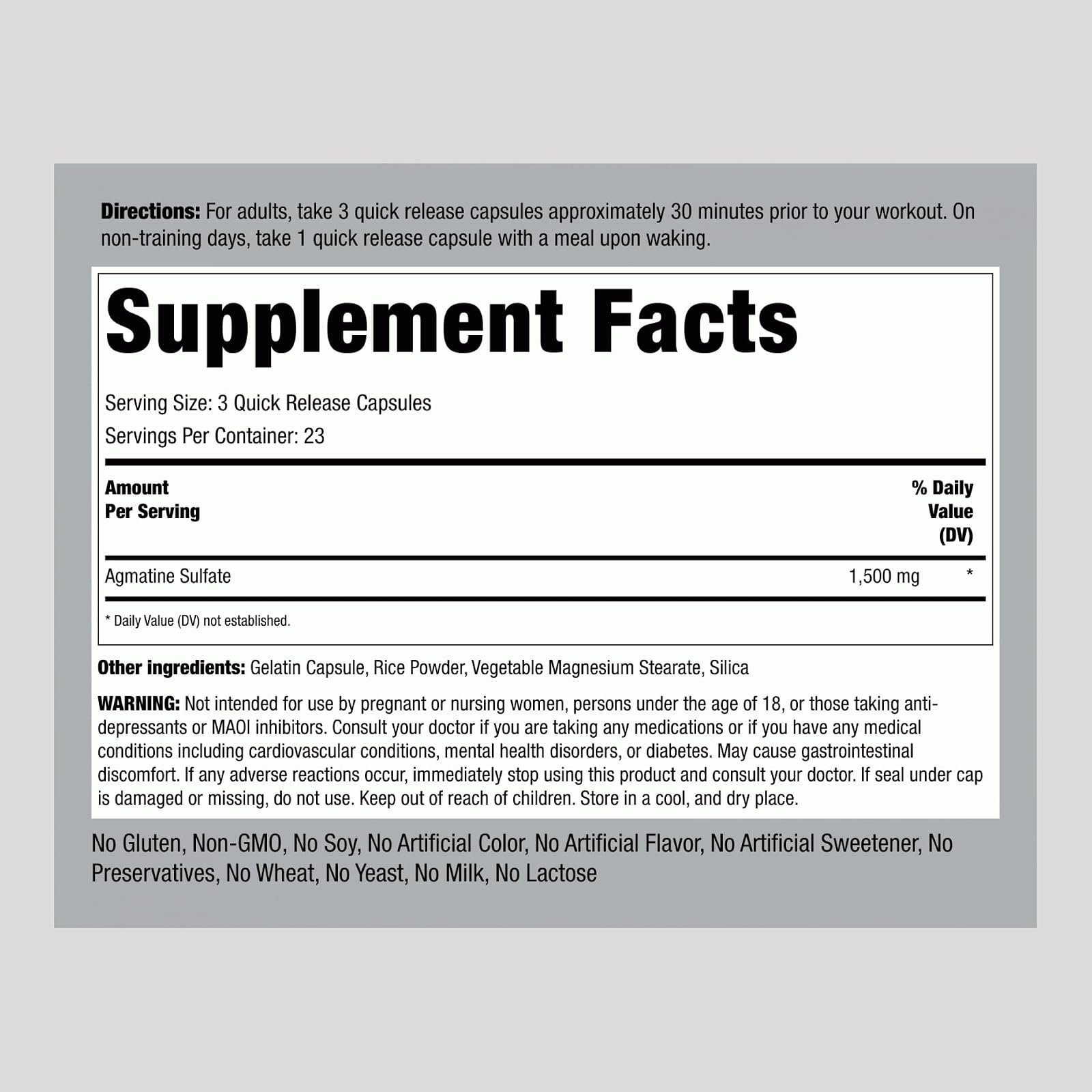 1500 mg Agmatine for muscle support