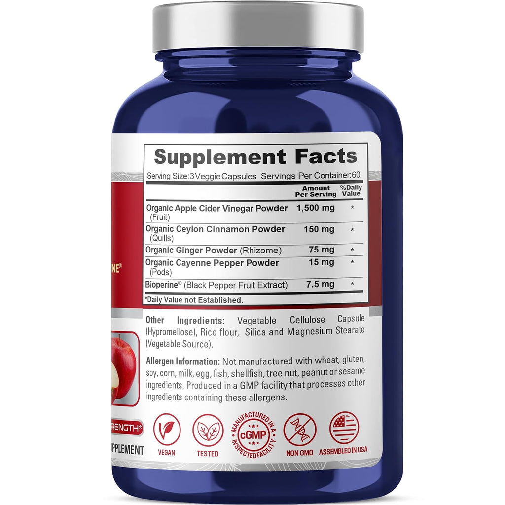 1500 mg apple cider vinegar supplement