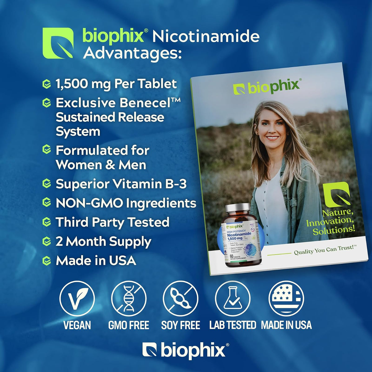 1500 mg B-3 Nicotinamide supplement