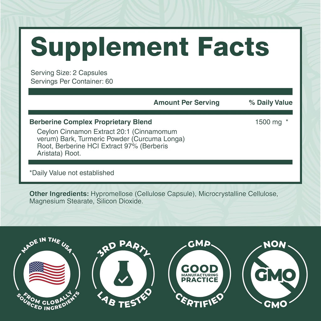 1500 mg berberine with cinnamon benefits