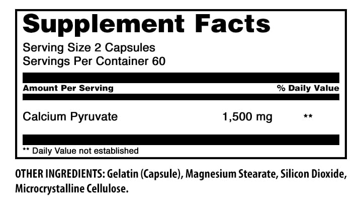1500 mg calcium pyruvate supplement