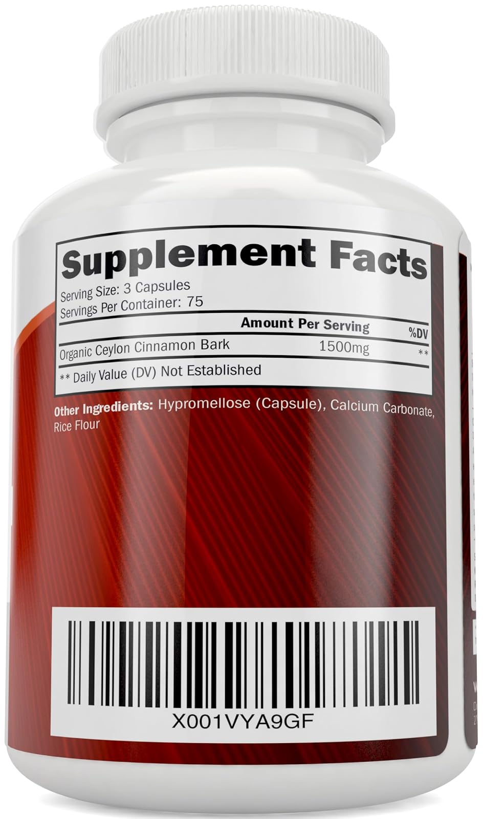 1500 mg Ceylon cinnamon supplement