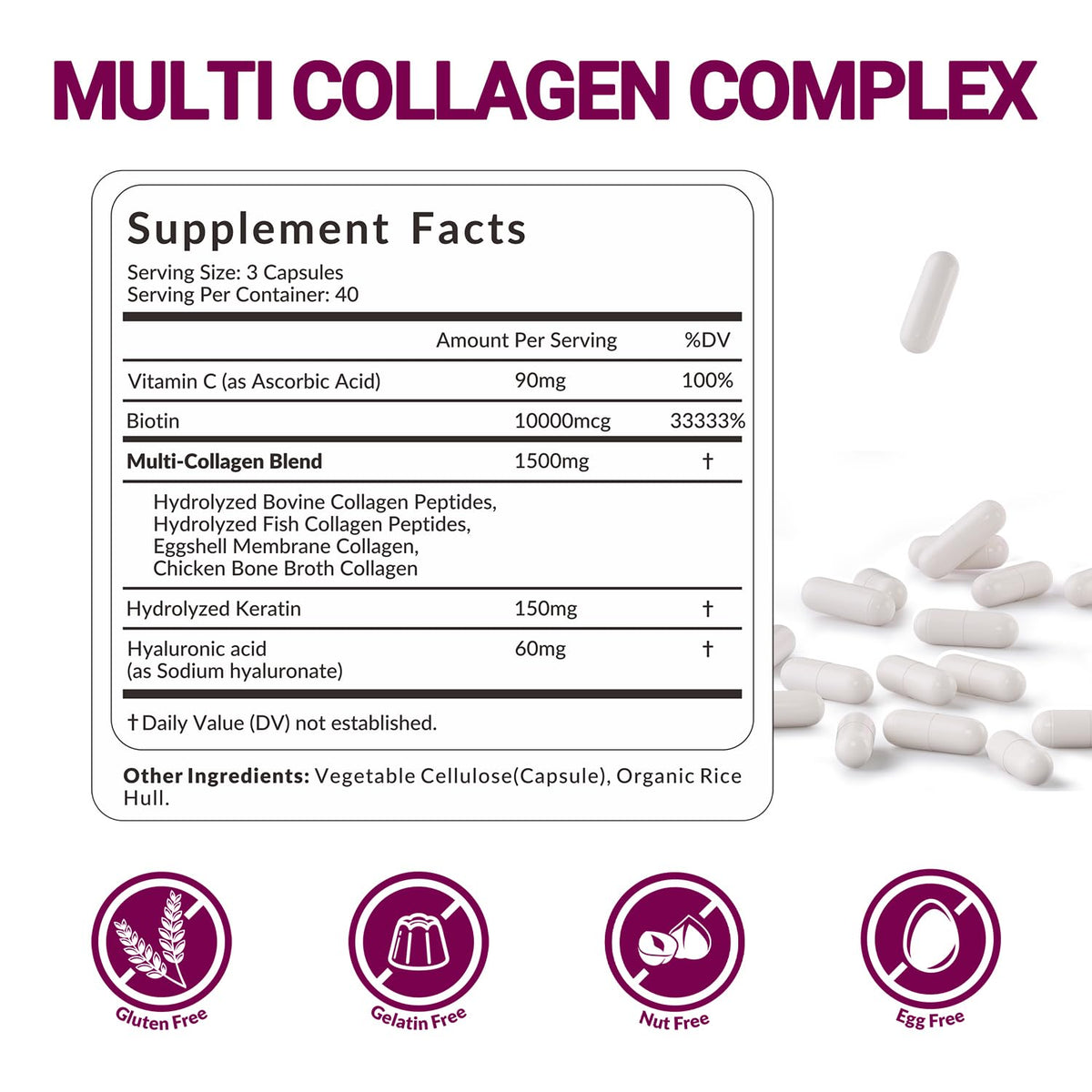 1500 mg collagen capsules for beauty