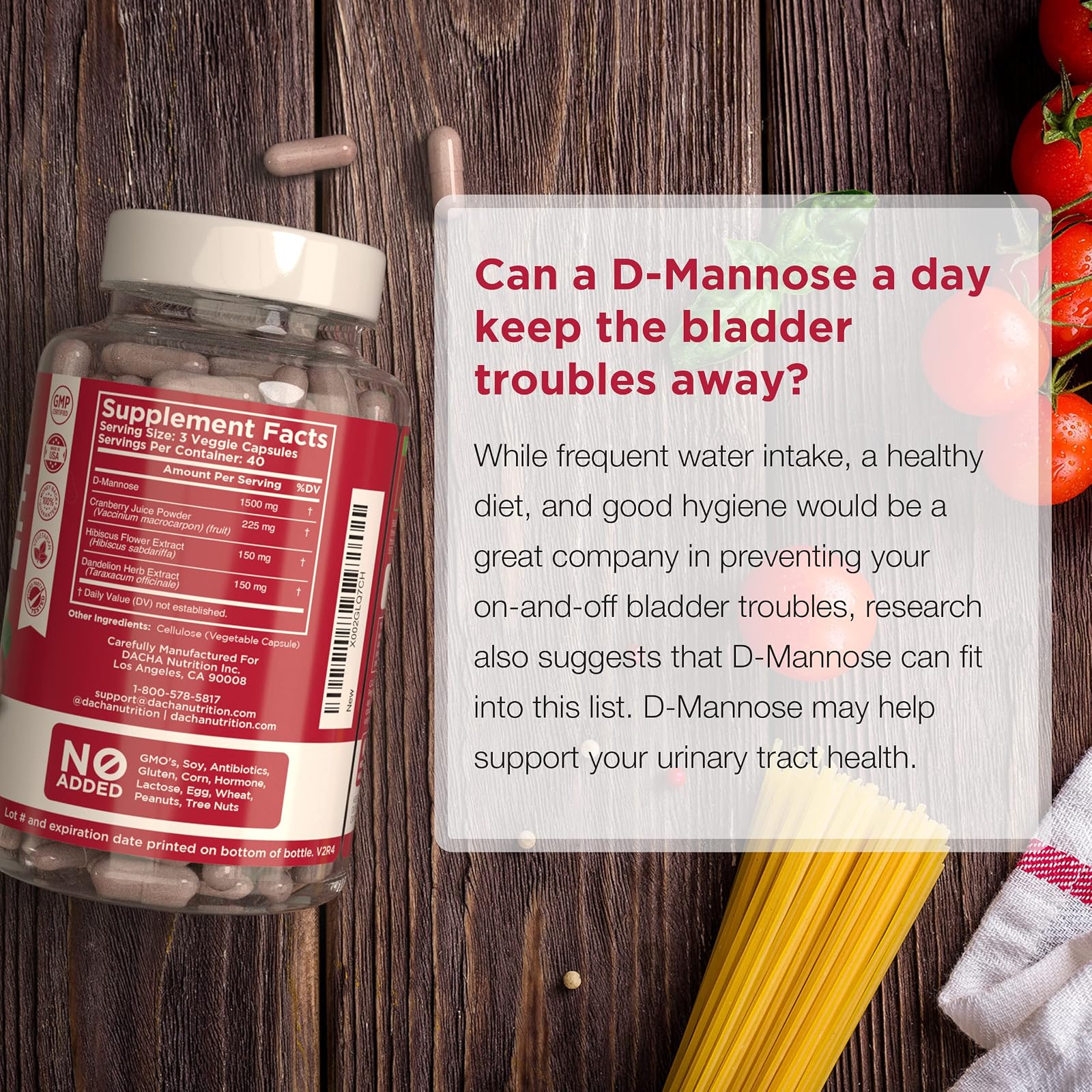 1500 mg D-Mannose dietary supplement